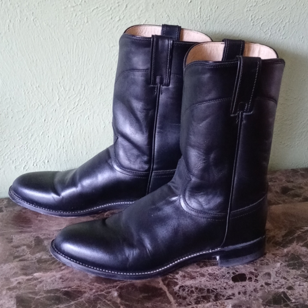 Men's Justin Style 3133 All Black Cowboy Boots - Gem